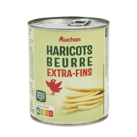 Auchan Haricot Beurre extra-Fins 440G