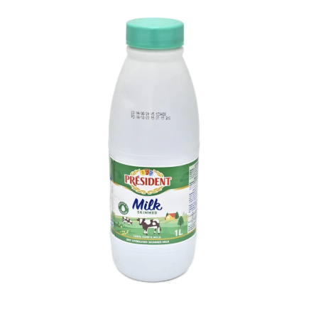 Président lait liquide écrémé bouteille 1L