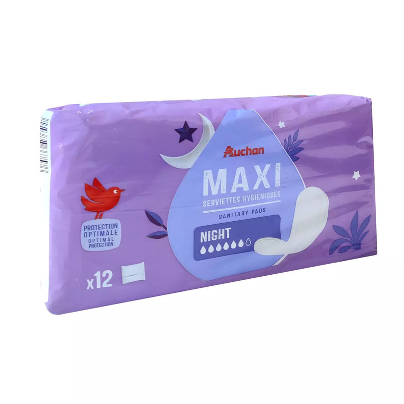 Auchan serviette maxi night X12