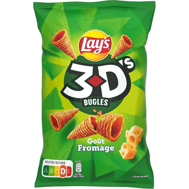 LAY'S 3D Biscuits apéritifs saveur fromage 85G
