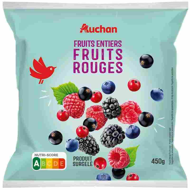 AUCHAN Mélange de fruits rouges entiers 450g