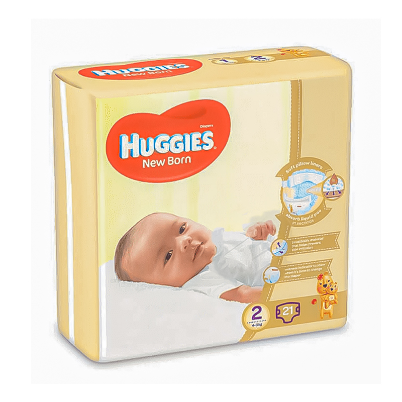 COUCHE NOUVEAU NÉ 2 HUGGIES 21X4